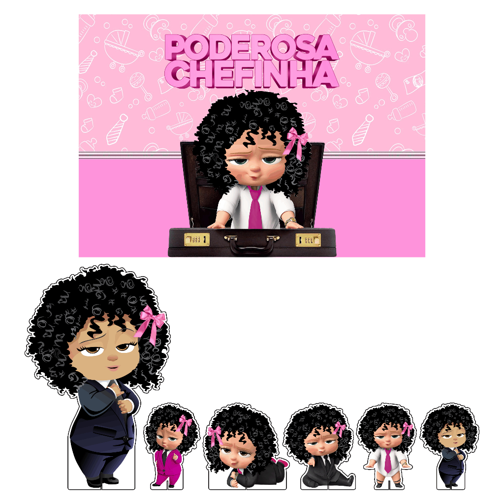 Mini Kit Display + Painel Festa Infantil Poderosa Chefinha Cacheada ...