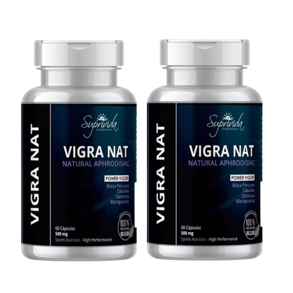 Kit 2 Vigra Nat Estimulante 60 Cápsulas 500mg Suprivida | Shopee Brasil