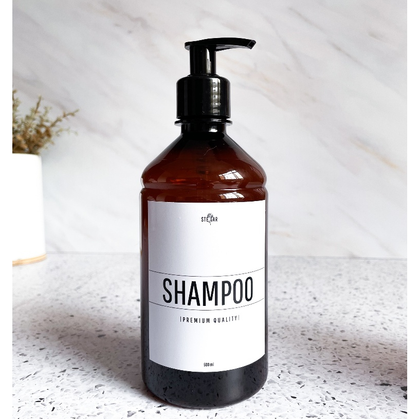 Frasco Ambar Shampoo Kit Banheiro Decoração Minimalista | Shopee Brasil