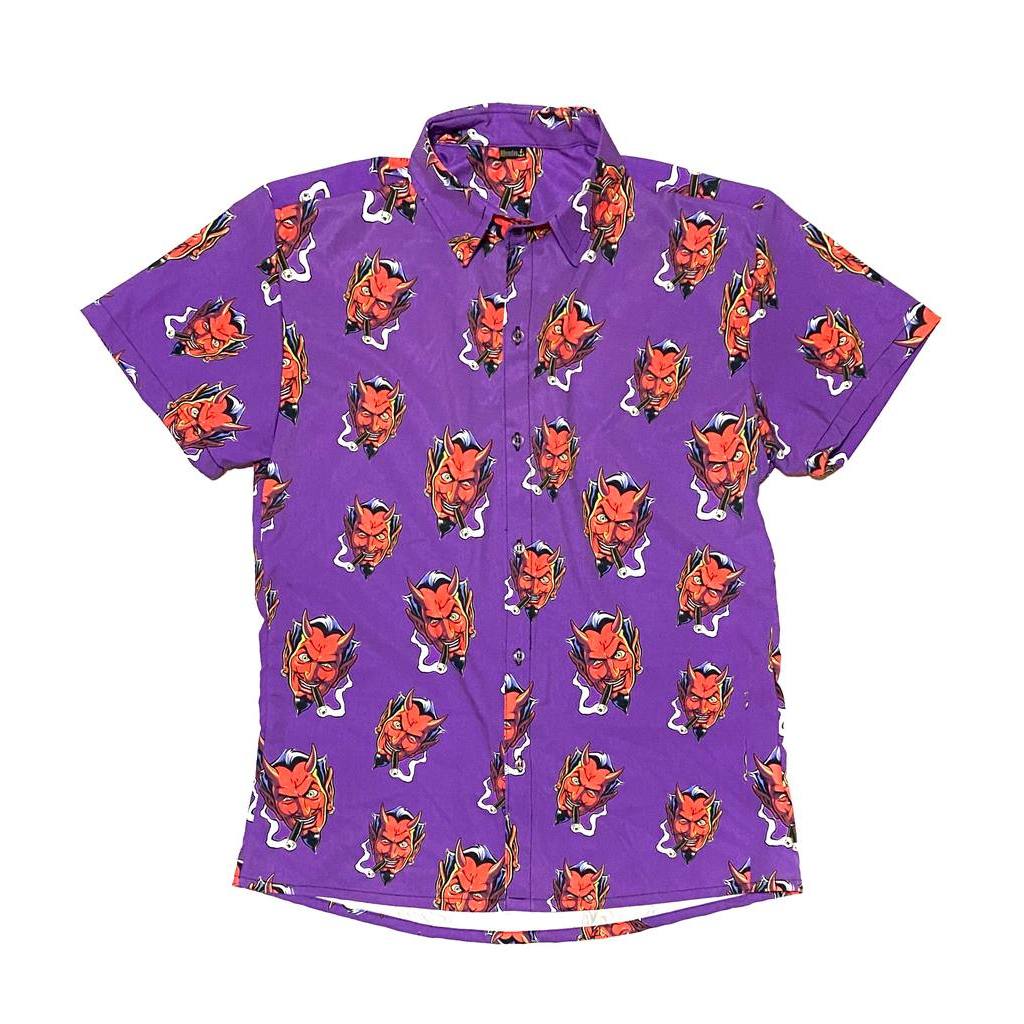 Camisa de Botão social - Devils Smoke heads unissex | Shopee Brasil
