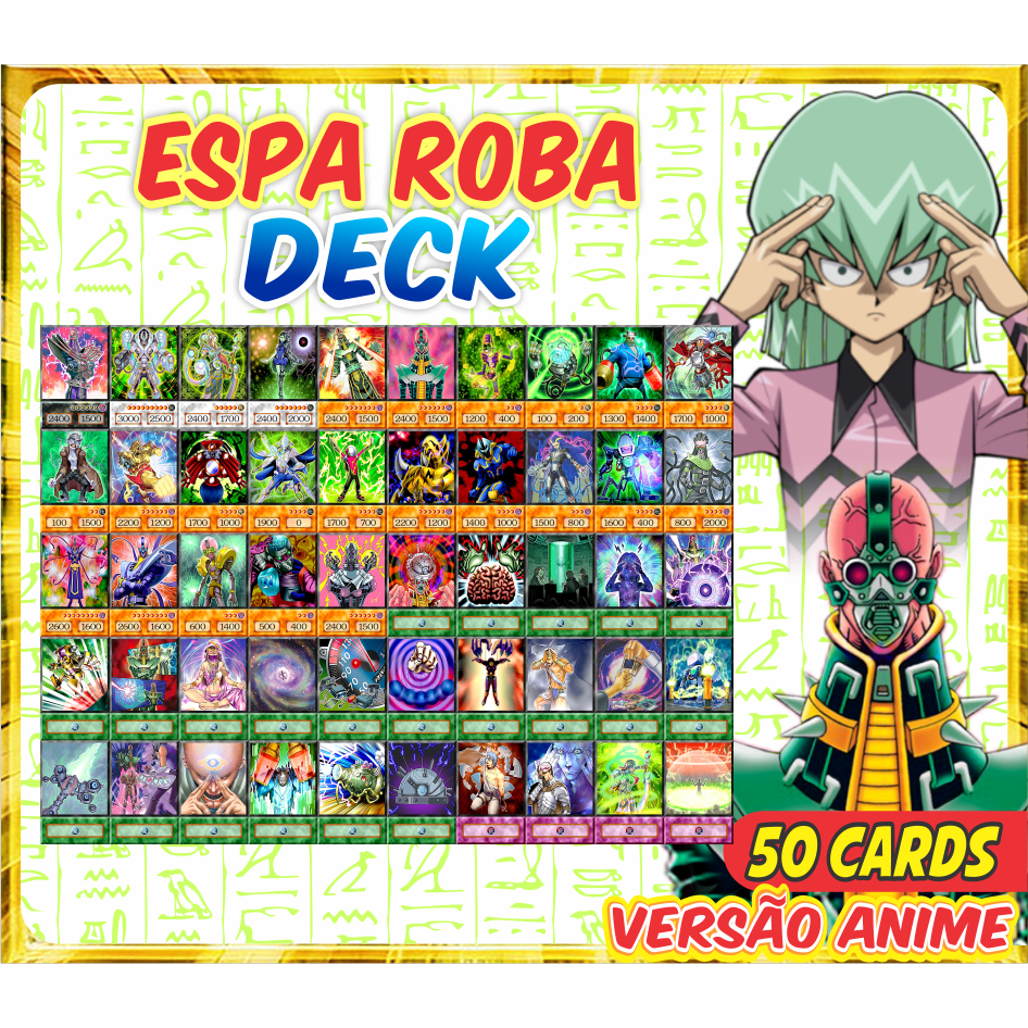 Espa Roba 50 Cards Deck Anime Yugioh AnimeCartasBR | Shopee Brasil