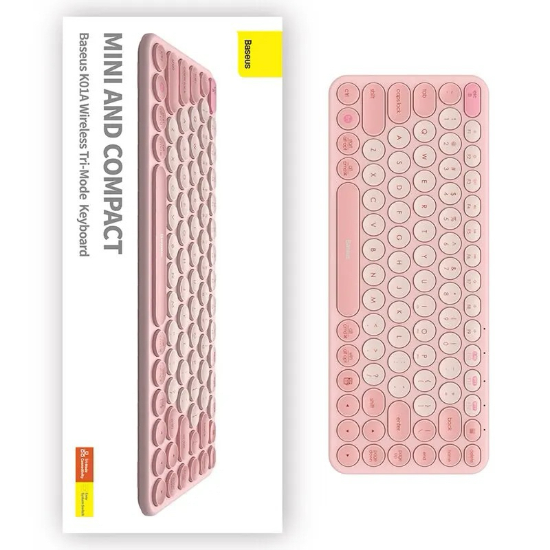 Teclado baseus Rosa - Teclado tri-mode Baseus bluetooth 2.4G | Shopee ...