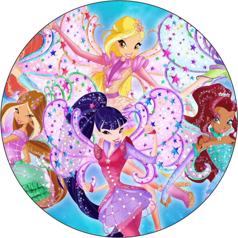 Painel Redondo Tecido Sublimado Fadas Winks | Shopee Brasil