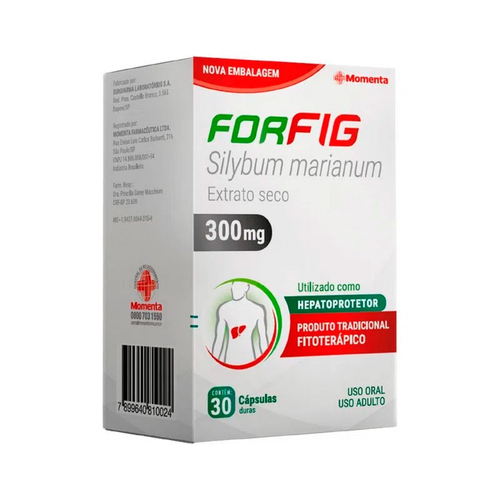 Forfig 300 mg 30 cápsulas silimarina, hepatoprotetor | Shopee Brasil