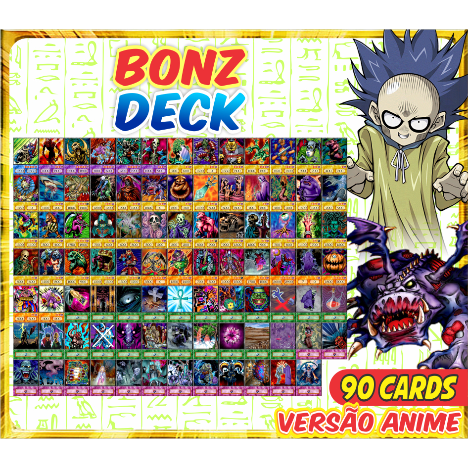 Bonz (90 Cartas + 9 Foils Aleatórios) Deck Anime Yugioh | Shopee Brasil