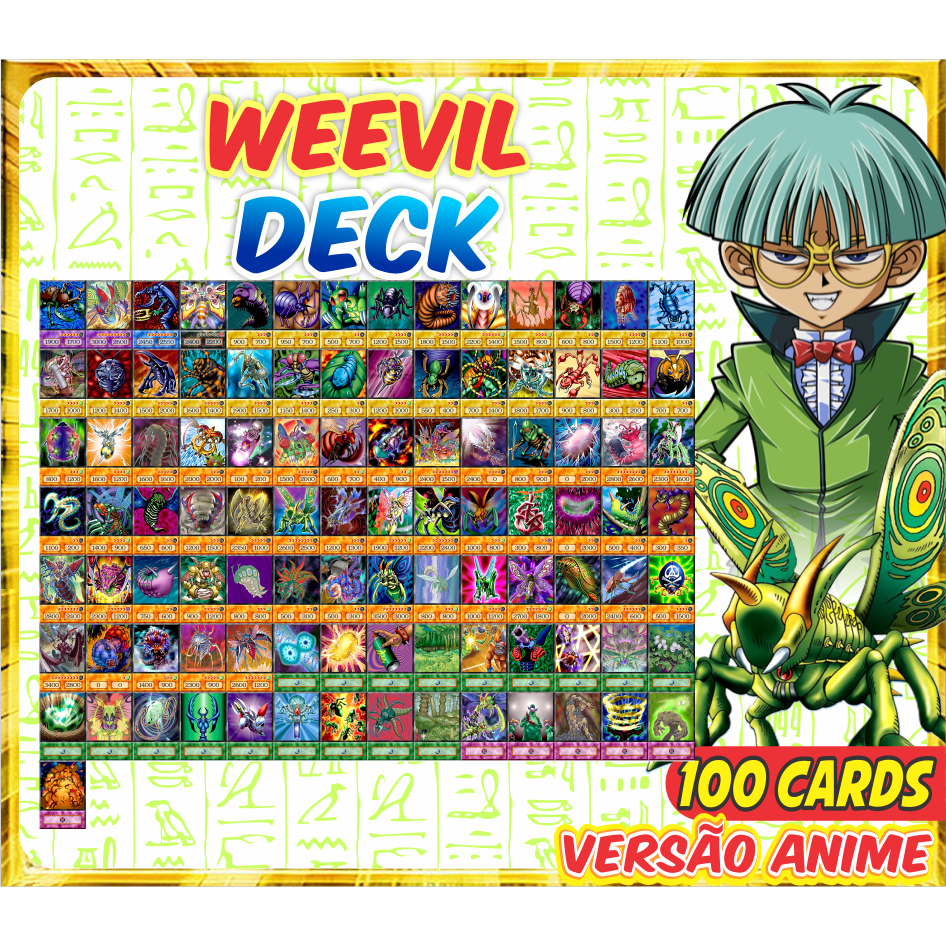 Weevil Deck Anime (100 Cartas) com 18 Foils Sortido Yugioh | Shopee Brasil