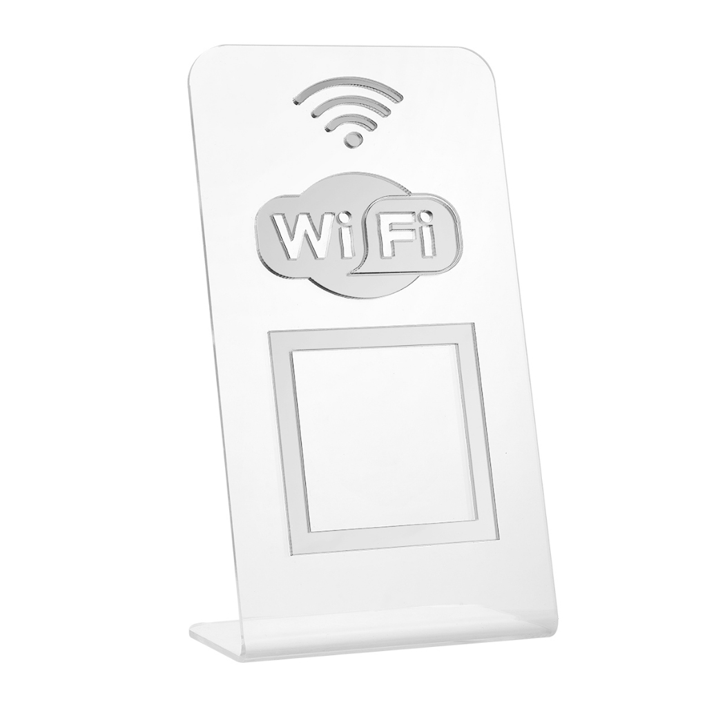 Placa moldura Qr Code Wifi Balcão Comercio e Recepções 8 x 15 Cm ...