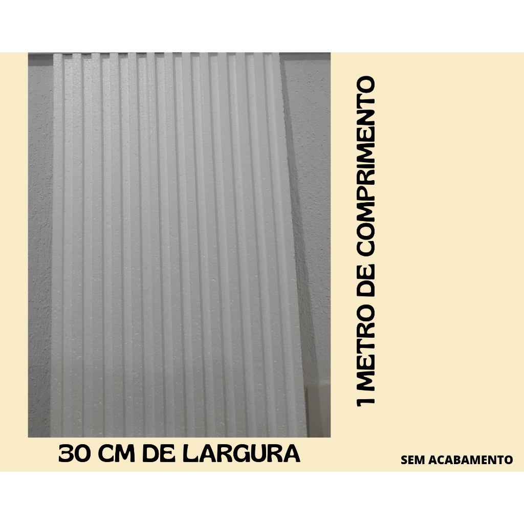 PLACA RIPADA de isopor EPS anti chamas 30 cm de largura 1 m de ...