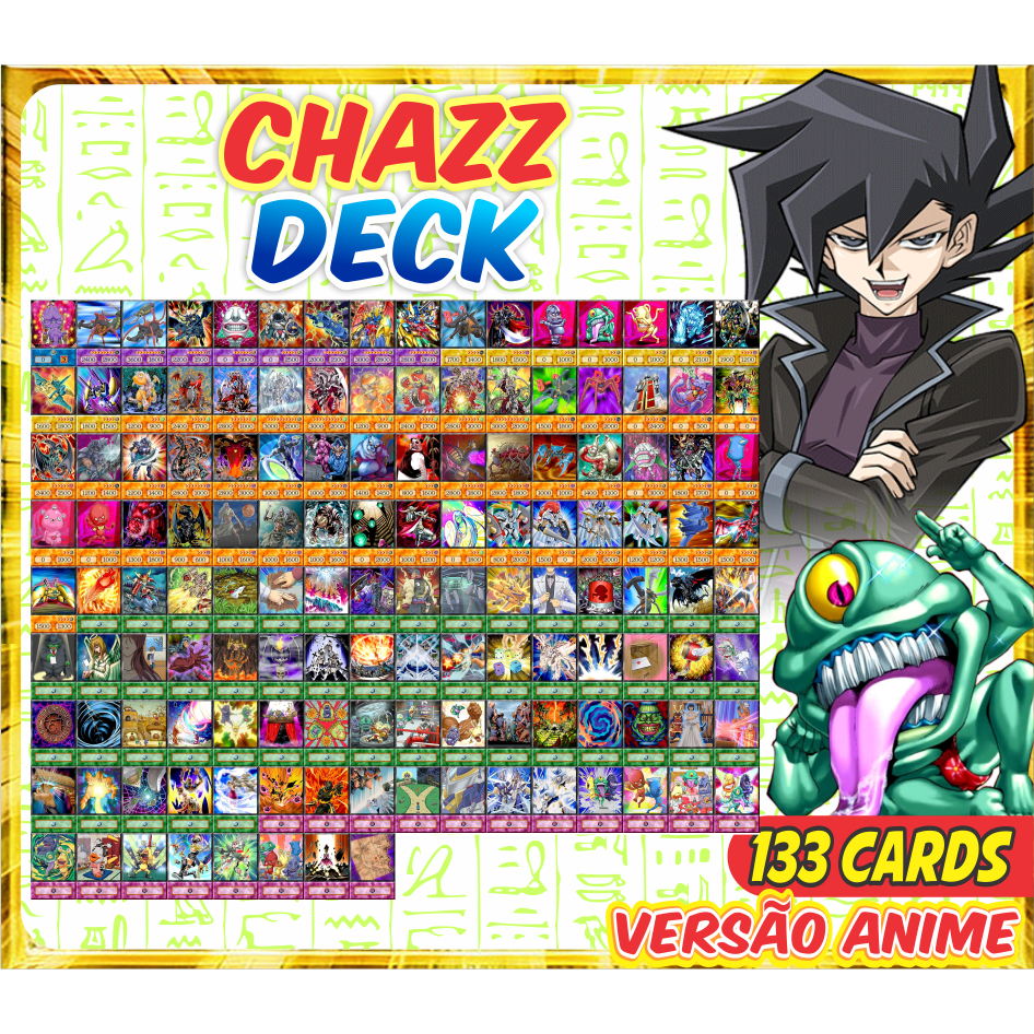 Chazz Deck Anime (130 Cards +18 Raro+Playmat) Yugioh GX | Shopee Brasil