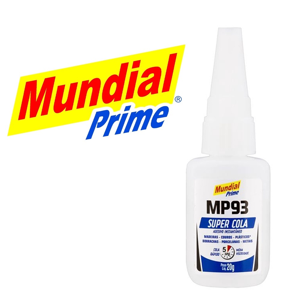 Cola Instantânea MP93 20g Mundial Prime (TIPO SUPER BONDER) | Shopee Brasil