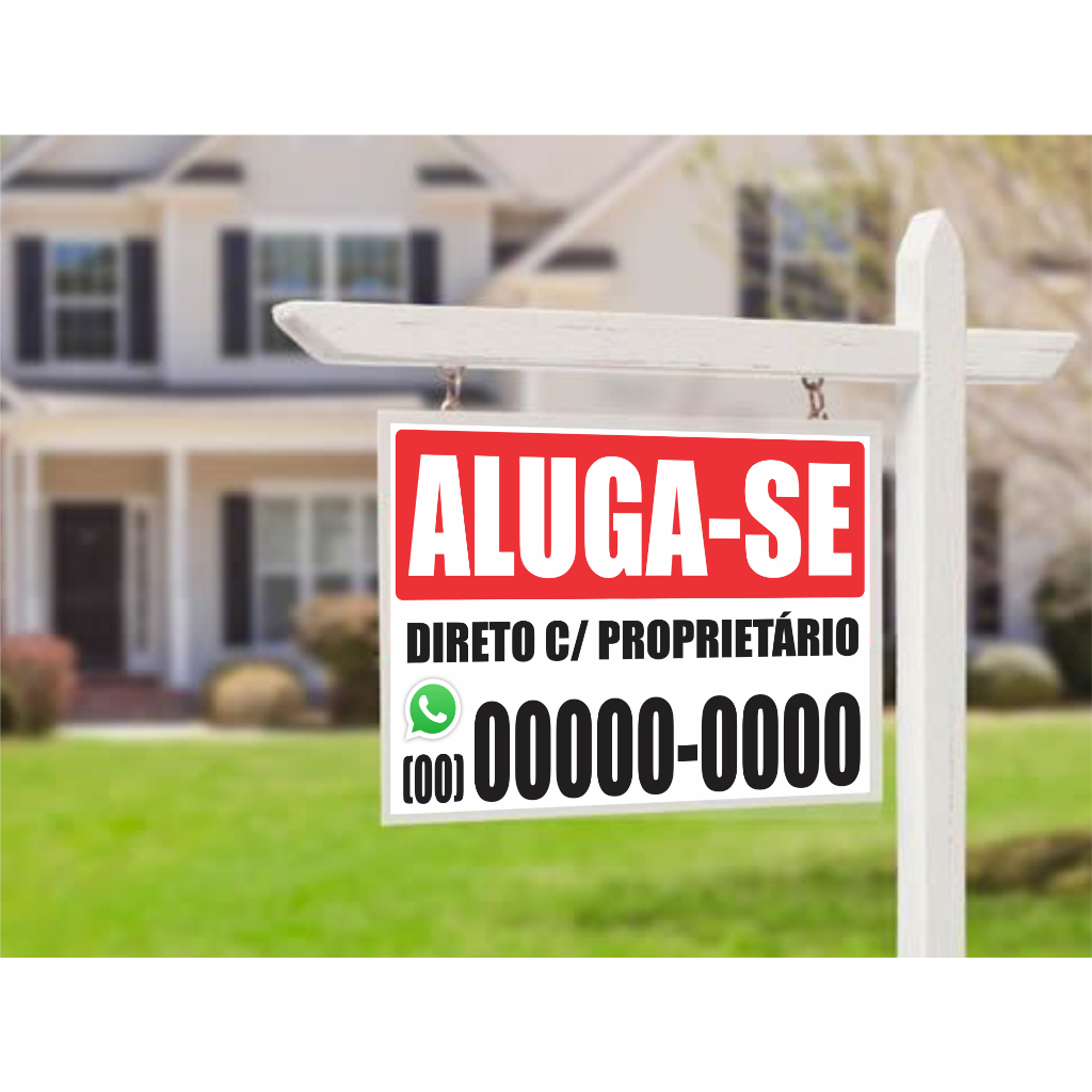 PLACA ALUGA-SE E VENDE-SE PERSONALIZADA DIVERSOS TAMANHOS | Shopee Brasil