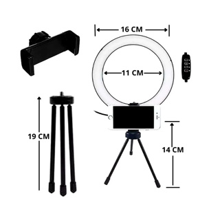 Ring Light Mesa Iluminador De Led 6 Polegadas Com Suporte Celular Para Mesa Anel Luz de 16CM Com ...