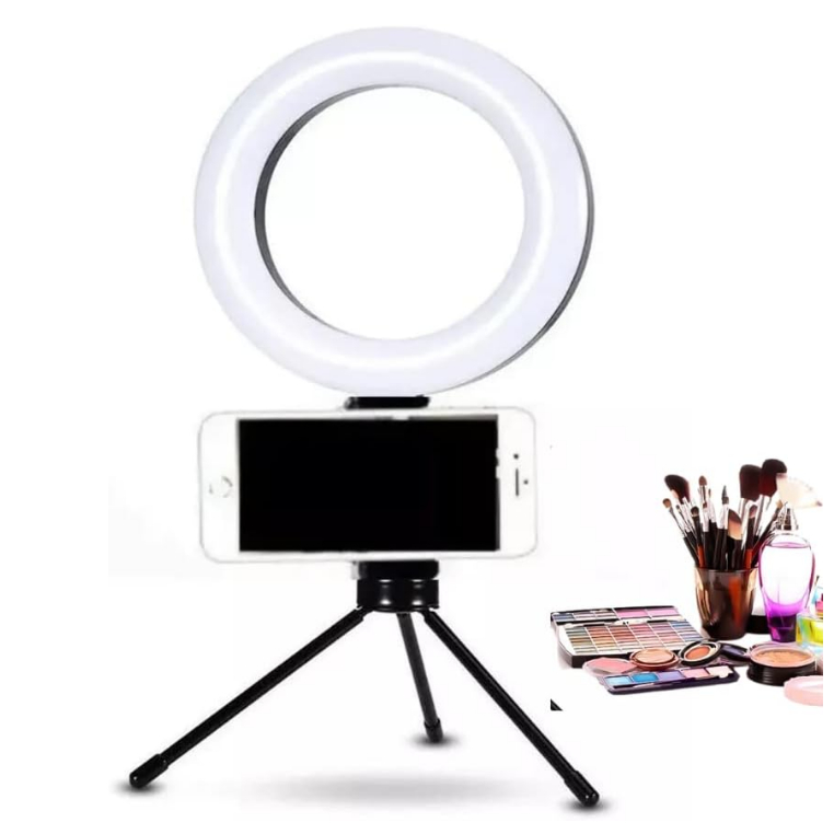 Ring Light Mesa Iluminador De Led 6 Polegadas Com Suporte Celular Para Mesa Anel Luz de 16CM Com ...