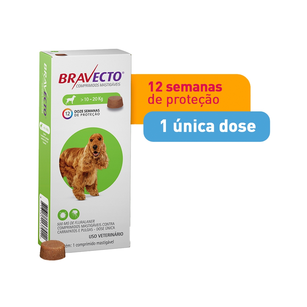Bravecto 500 Mg 10 a 20 Kg | Shopee Brasil