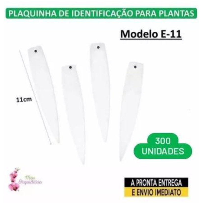 Plaquinha De Identificação De Plantas E-11 (11cm De Altura) - 300 ...