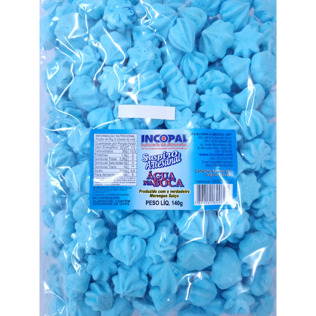 Mini Suspiros Artesanal 5x140g Azul aprox. 1000 unid. | Shopee Brasil