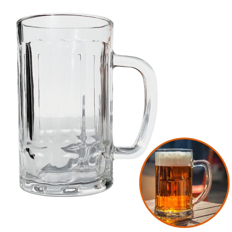 Caneca de Chopp Cerveja Copo Vidro 390ml Festa Bar | Shopee Brasil