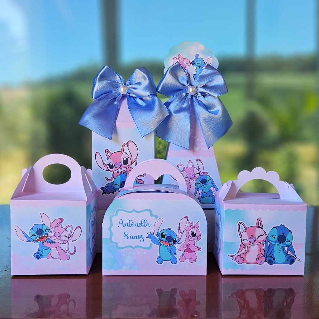 Kit Festa Personalizados Stitch e Angel Lembrancinhas Caixinhas para festa | Shopee Brasil