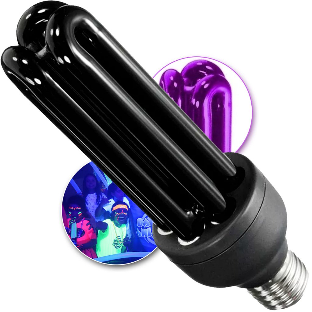 Lâmpada Luz Negra Neon Forte 36w Fluorescente Festas Eventos Efeito ...