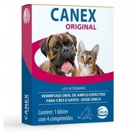 Vermifugo Canex Original Cachorro Gato - 4 Comprimidos Anti Vermes e ...