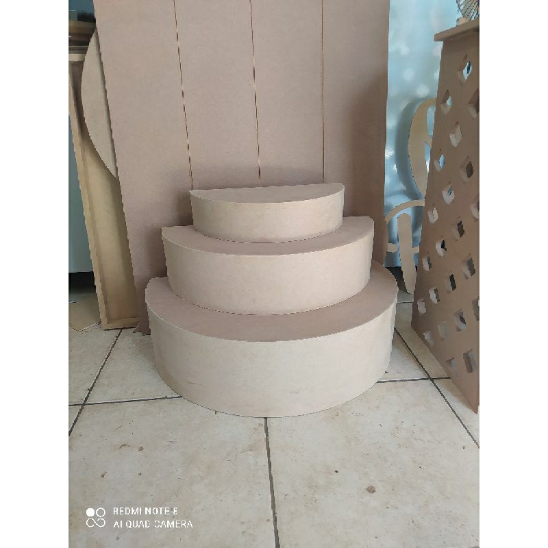 trio Tablado meia lua em mdf cru | Shopee Brasil