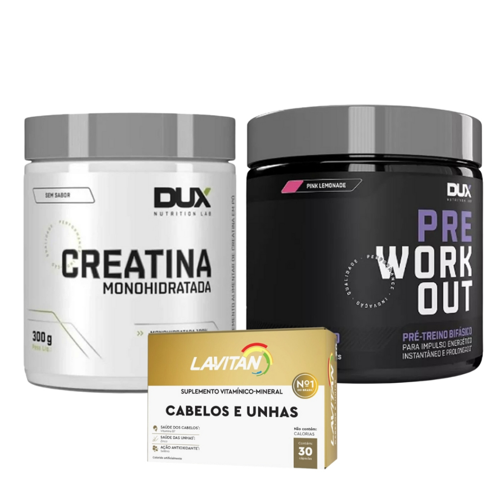Creatina Monohidratada Pote 300g Dux Nutrition Pre Workout 300g Pink