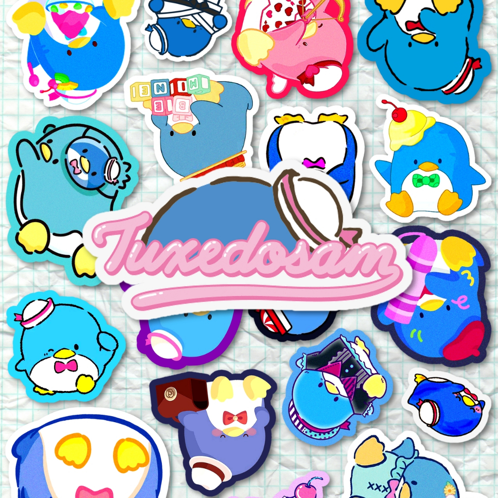 Pack de Adesivo Tuxedo Sam ♡ Sanrio ♡ Hello Kitty e Amigos ♡ Penguim ...
