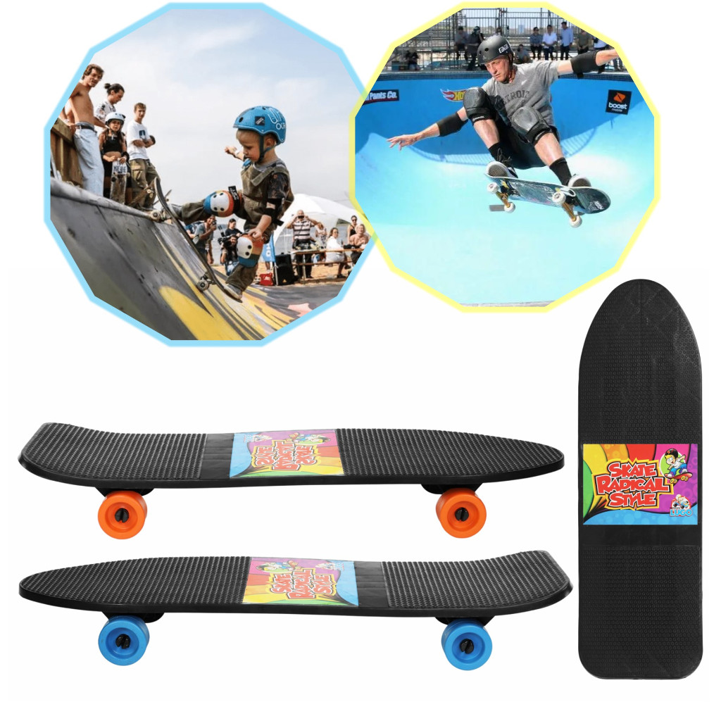 Skate Infantil Colorido Para Crianças Divertido Radical | Shopee Brasil