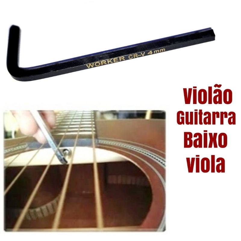 Chave Para Regular Tensor de Violão Guitarra Baixo Viola Universal ...