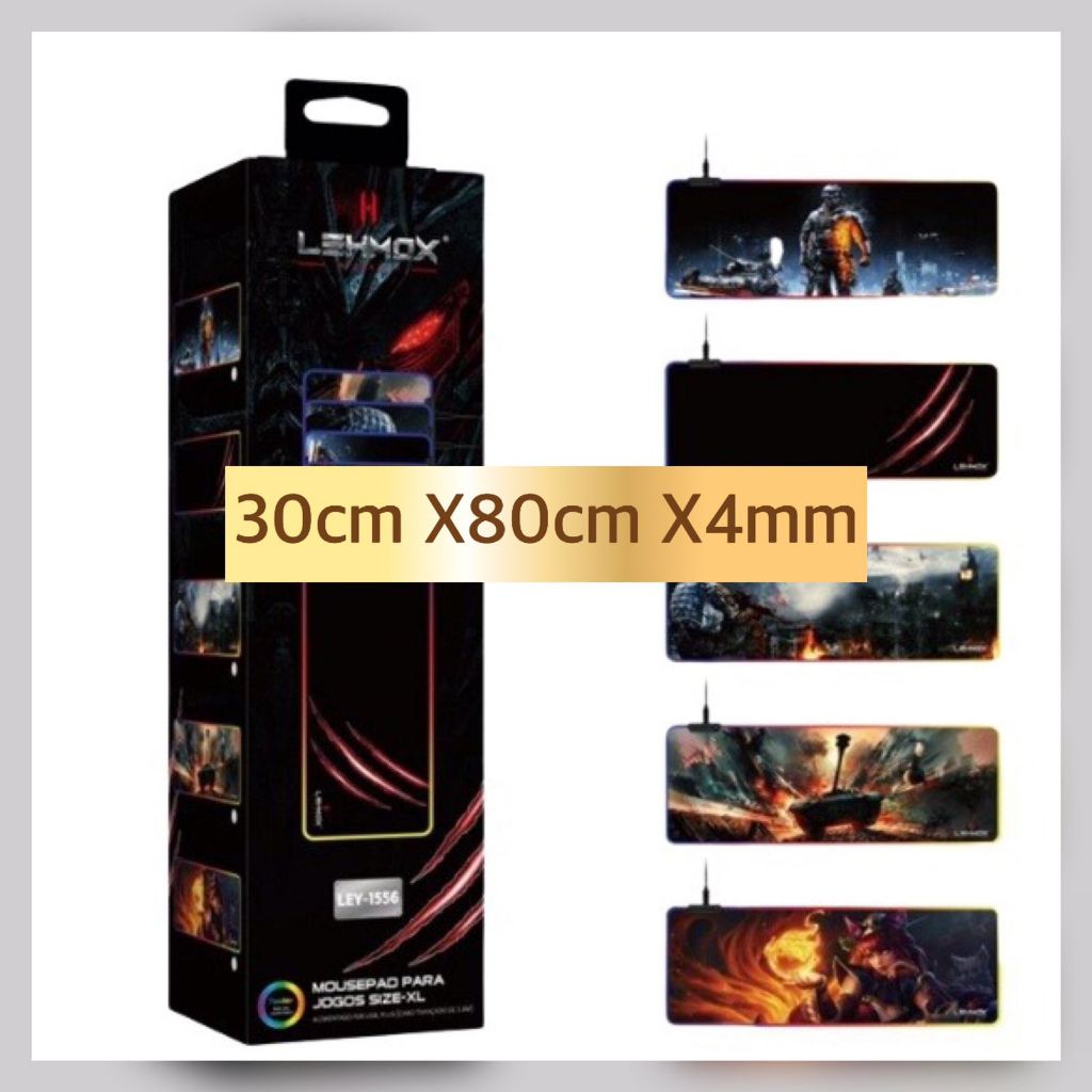 Mouse Pad Gamer Grande Com Borda De Led RGB 7 cores 30cm X 80cm X4mm ...