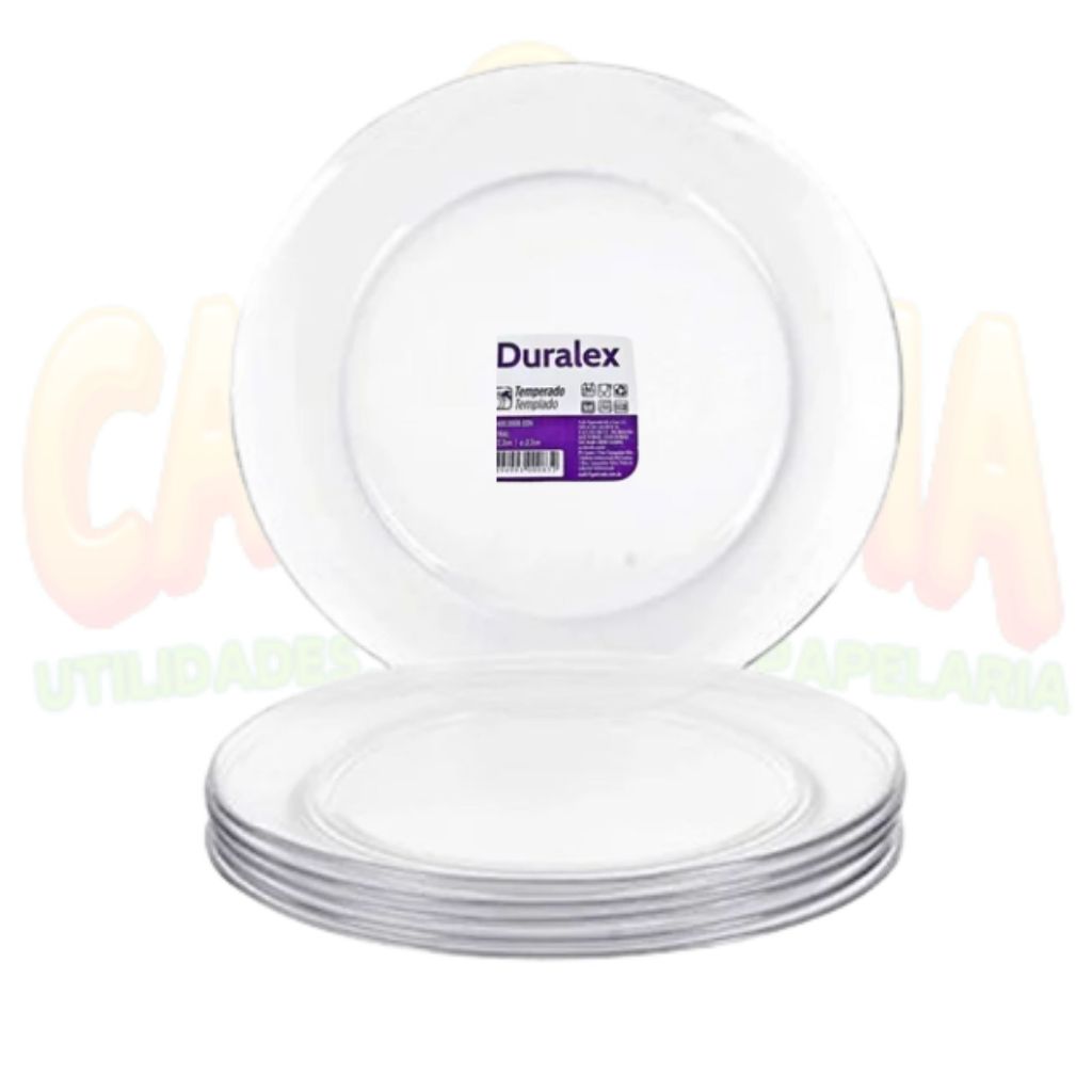 Conjunto 6 Pratos Duralex Astral Raso Transparente - Resistente | Shopee Brasil