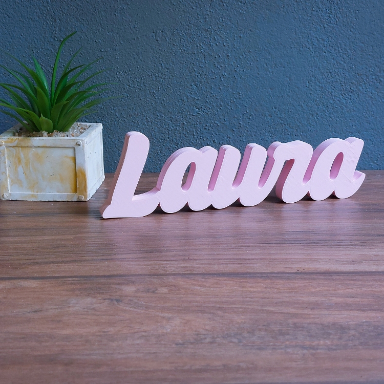 Letreiro Decorativo Laura Letra 3D - Letreiro Nome 3D Personalizado ...