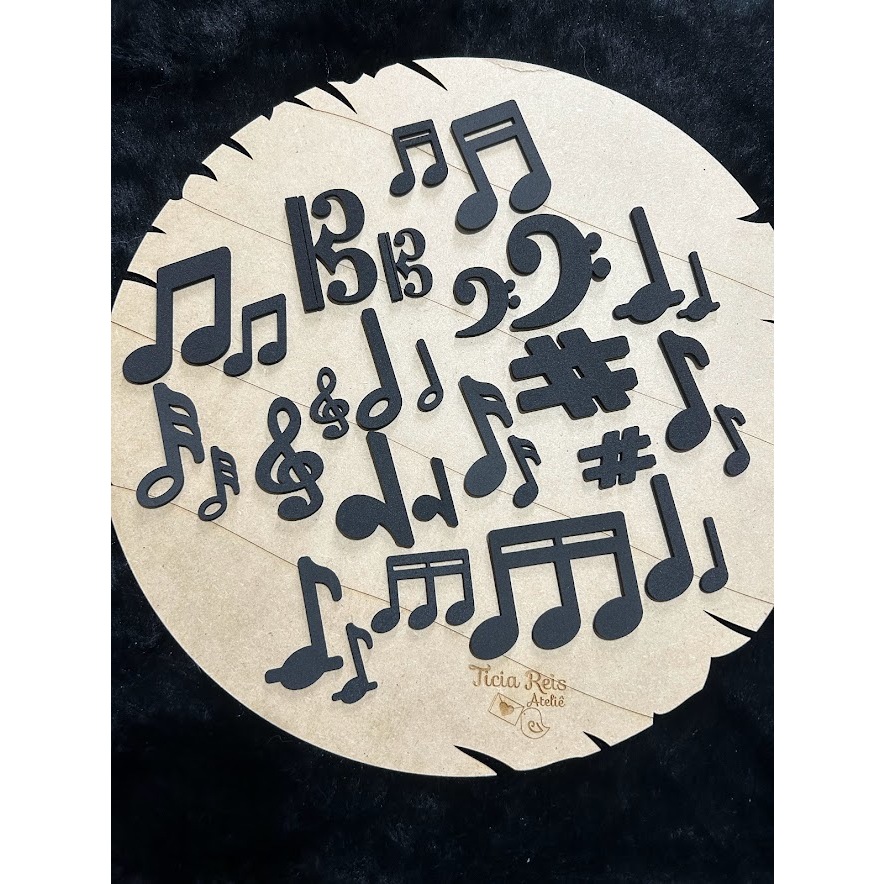 Recortes de EVA Notas Musicais 15 unidades aplique eva, aplique notas ...