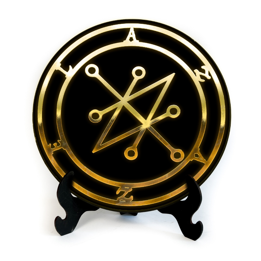 Sigilo Azazel Dourado 20 cm Com Suporte Satan Goetia | Shopee Brasil