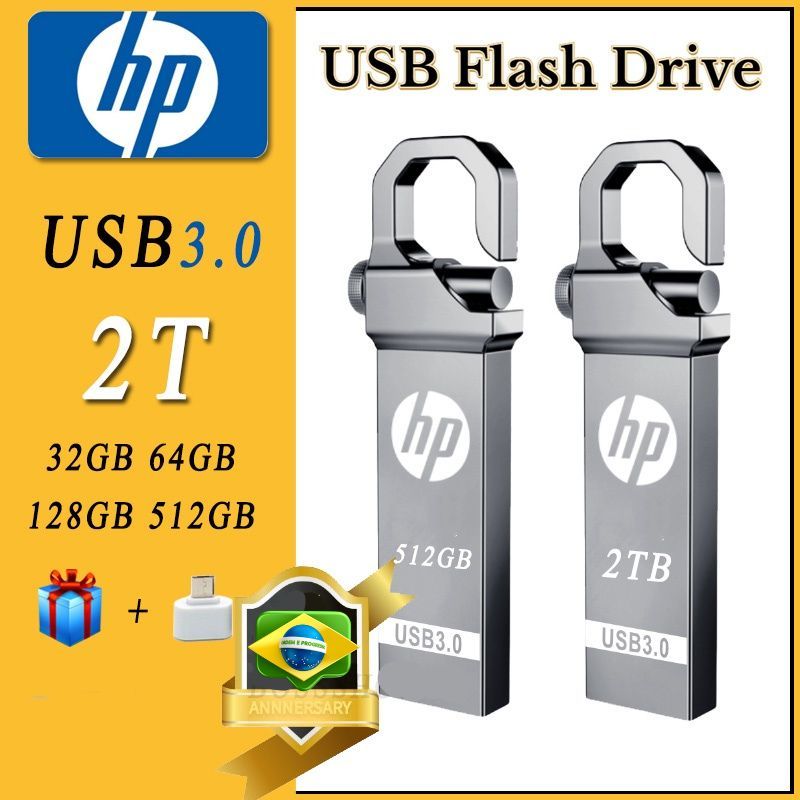 Hp Pen drive 2TB Flash drives/128gb/512gb | Shopee Brasil