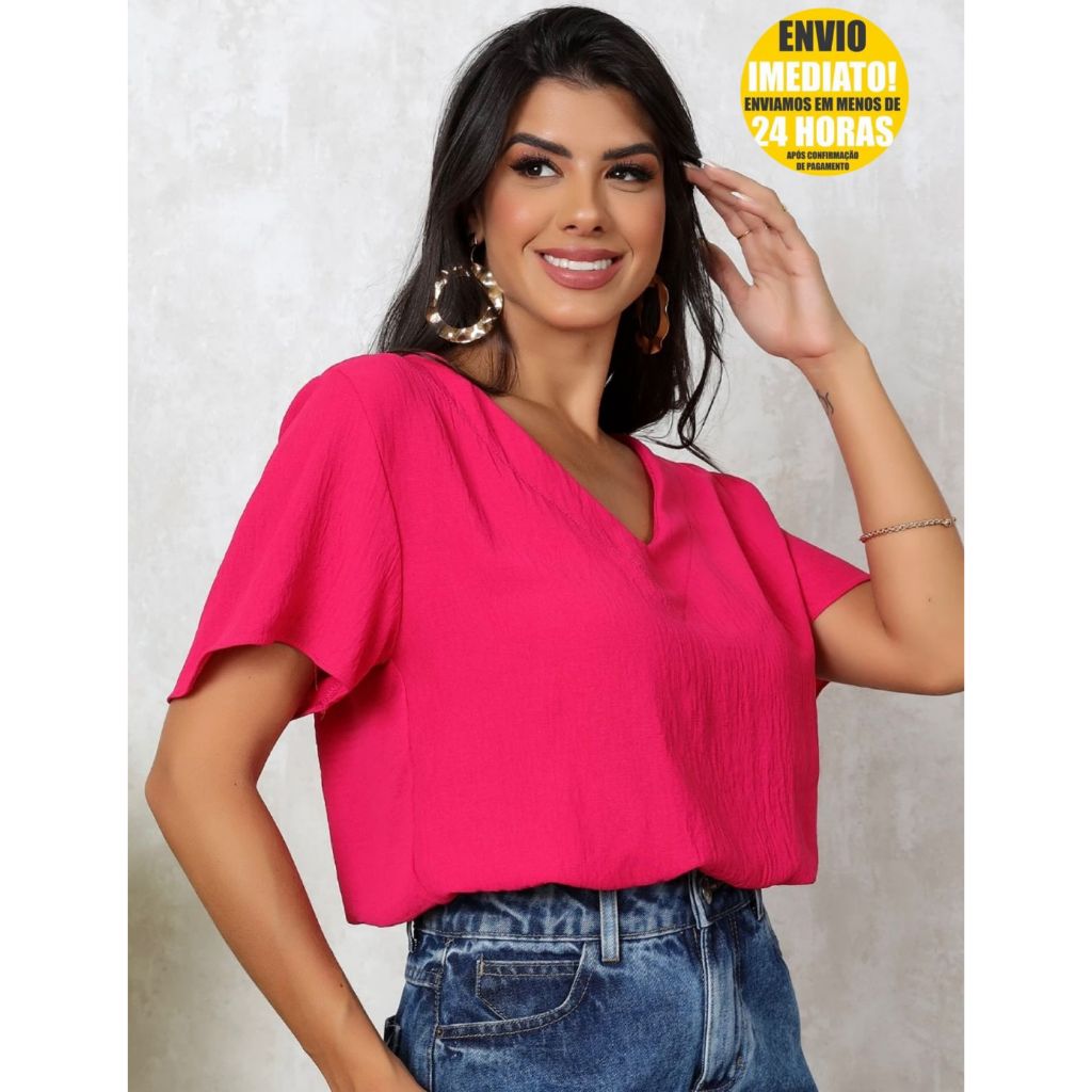 Blusa Blogueirinha Feminina Tecido Duna Zara Moda Verão 2024 Ferias ...