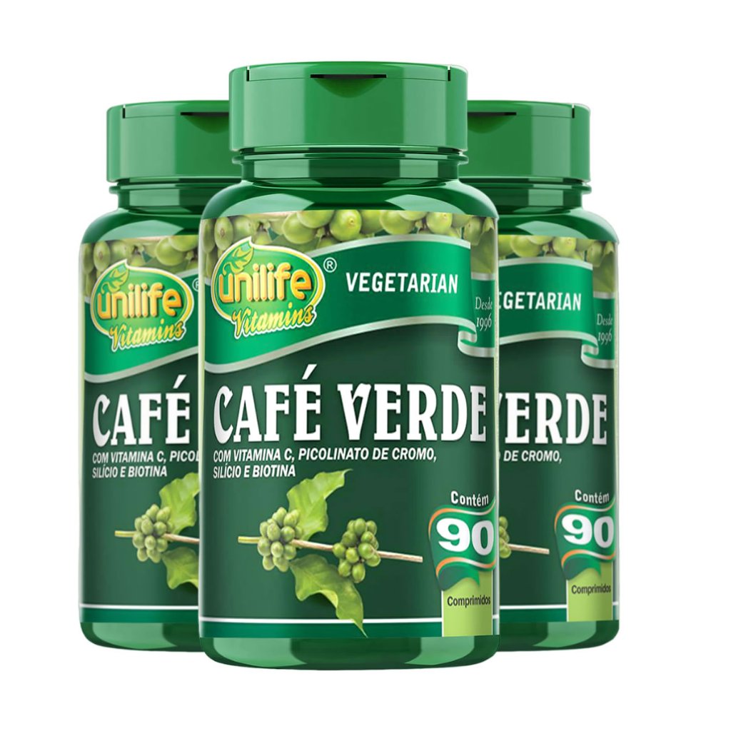 Café Verde 270 Comprimidos Vitamina C Biotina Cromo Silício - Unilife ...