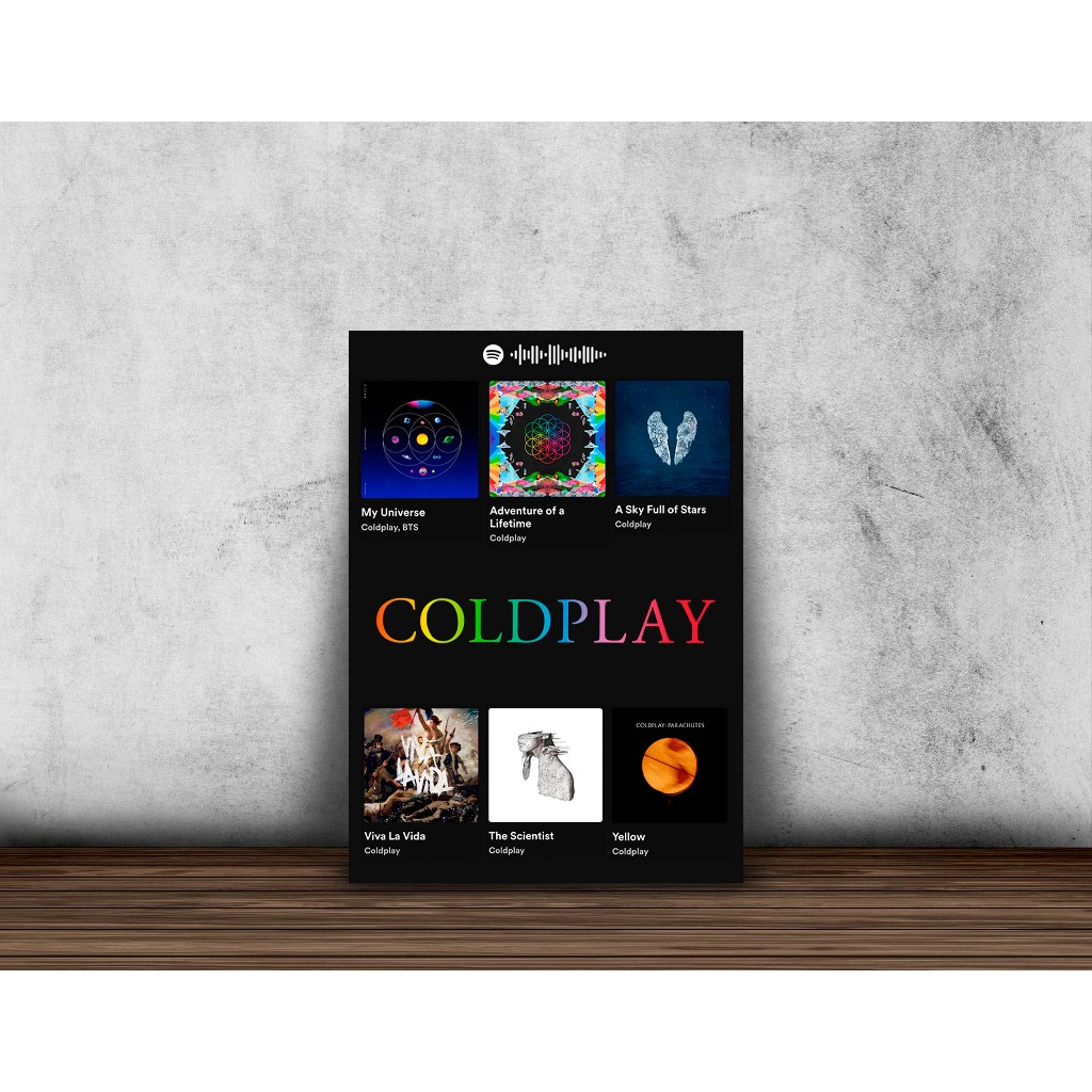 Placa Coldplay Spotify Decorativa | Shopee Brasil
