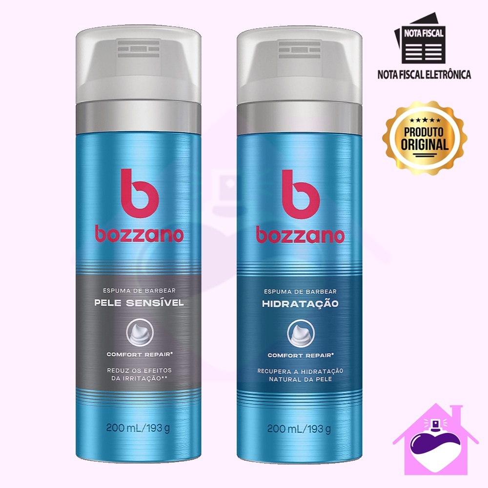 Espuma De Barbear Bozzano 200ml ( Hidratação ou Sensível ) | Shopee Brasil