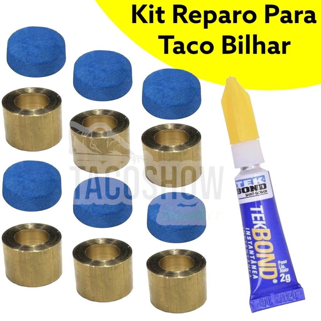 Kit Reparo de Bilhar Para Taco Sinuca Snooker Sola de Couro 11mm ...
