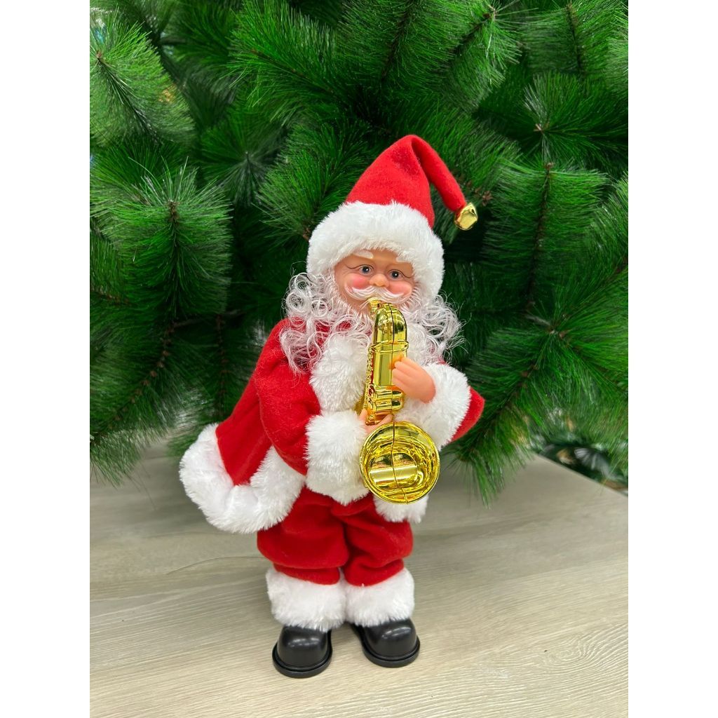Boneco Papai Noel Musical Com Saxofone Dança E Canta Natal | Shopee Brasil