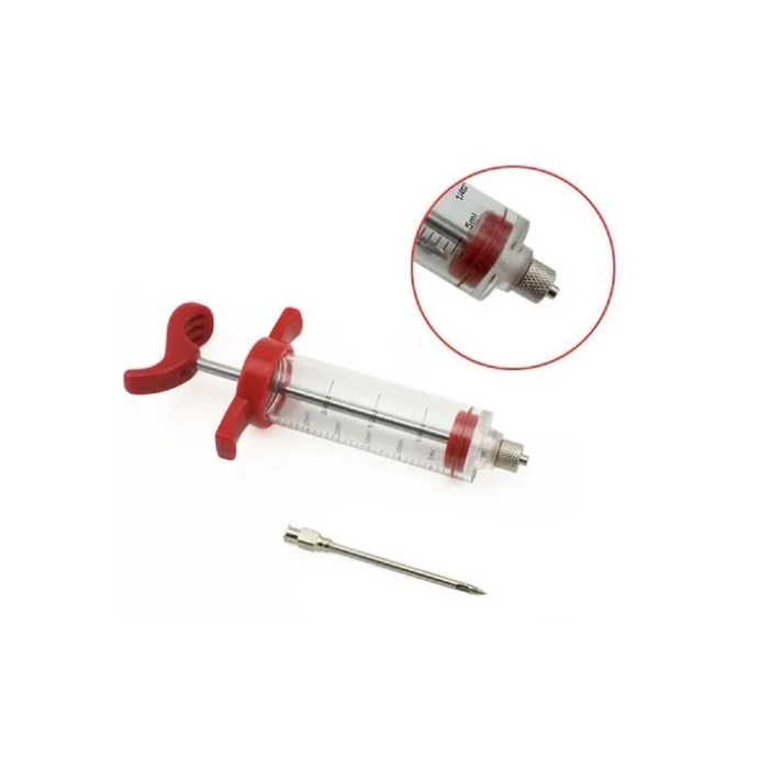 Seringa Injetora De Tempero Em Carnes Inox Cozinha Frango | Shopee Brasil