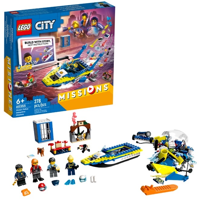 LEGO City Missões Investigativas da Polícia Aquática 60355 | Shopee Brasil