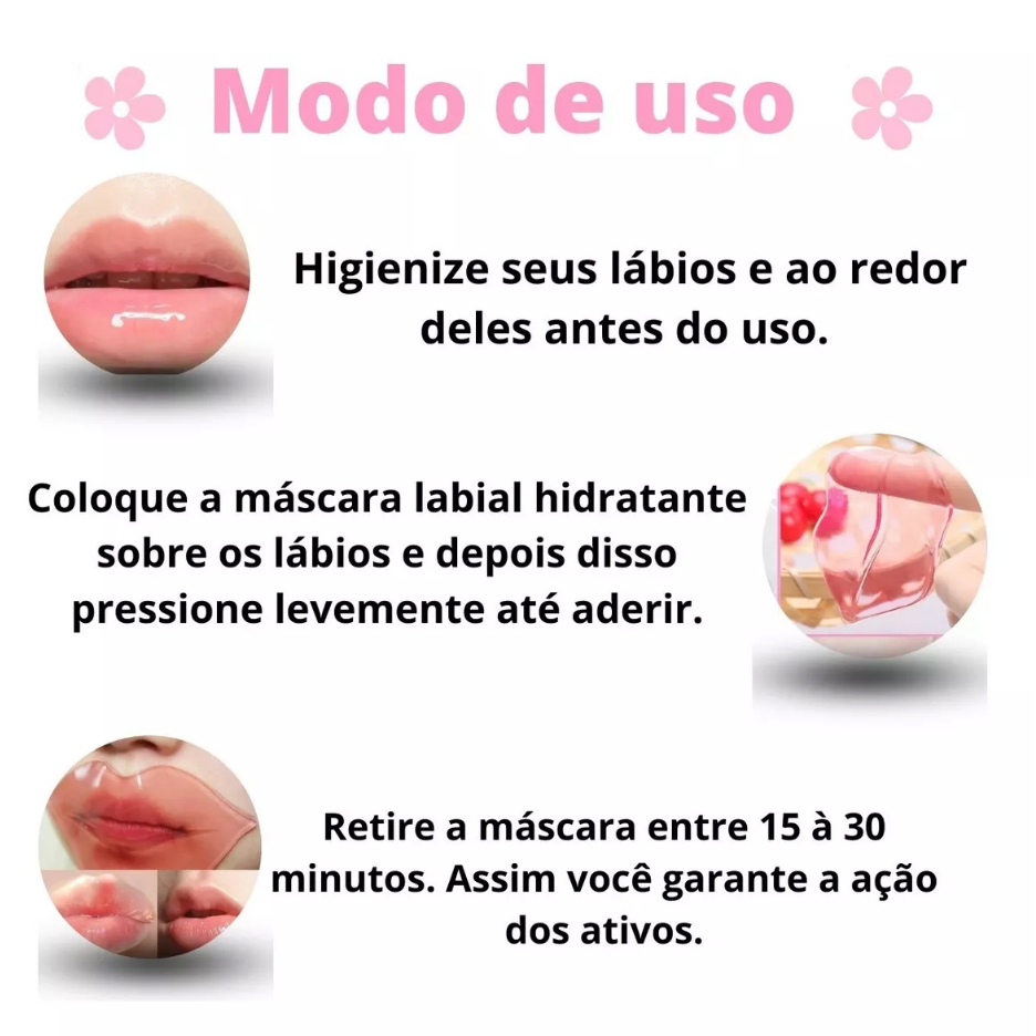 30 Máscaras Labial De Mel De Colágeno Com Cristal Hidratante Para ...