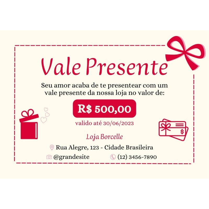 Cartão Vale Brinde 100un | Shopee Brasil