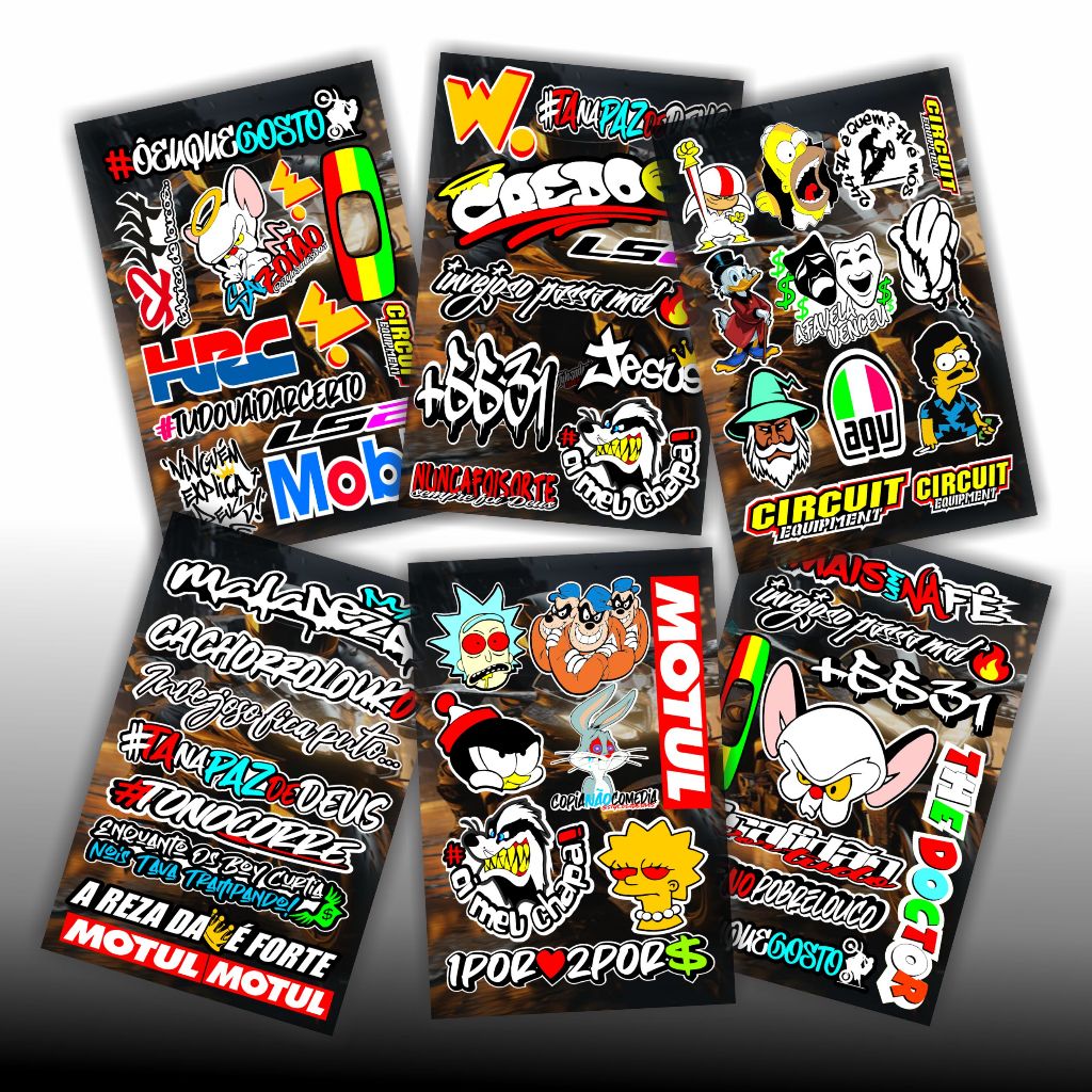 Cartela de Adesivos - Moto Carro Bike Caminhão coelho 244 | Varios Modelos | Shopee Brasil