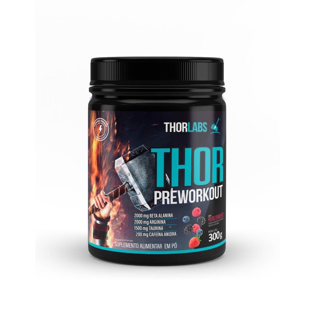 Pré Treino em Pó Thor 400mg de Cafeína Pote 300g - Thorlabs - Escorrega ...