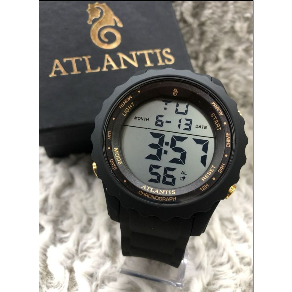 Relógio Esportivo Atlantis Digital Masculino Preto 100% a Prova D'água | Shopee Brasil