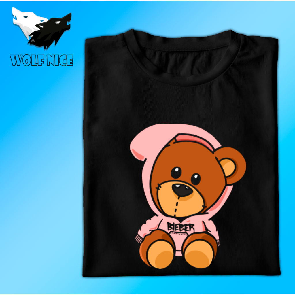 justin bieber urso camiseta Musica pop hip-hop internacional masculino ...