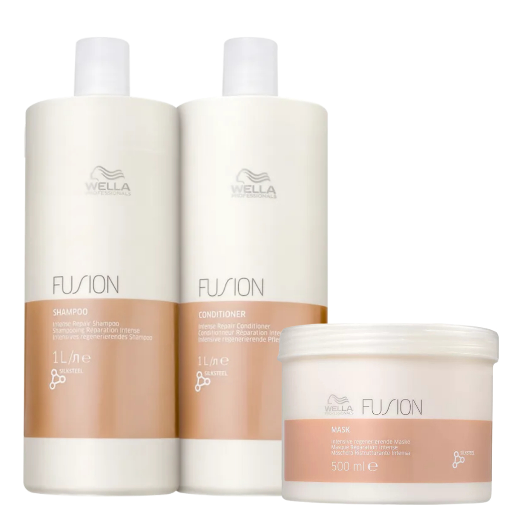 Kit Wella Professionals Fusion Shampoo 1 Litro + Condicionador 1 Litro + Máscara 500g | Shopee ...